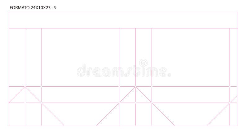 Paper Bag Packaging Dieline Illustration 24x10 Stock Vector ...
