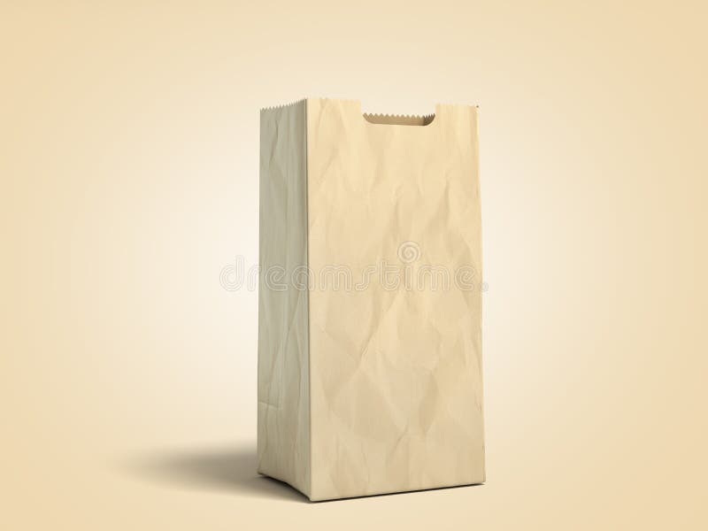 Paper Bag for Products 3d Render on a Color Gradient Background Stock ...