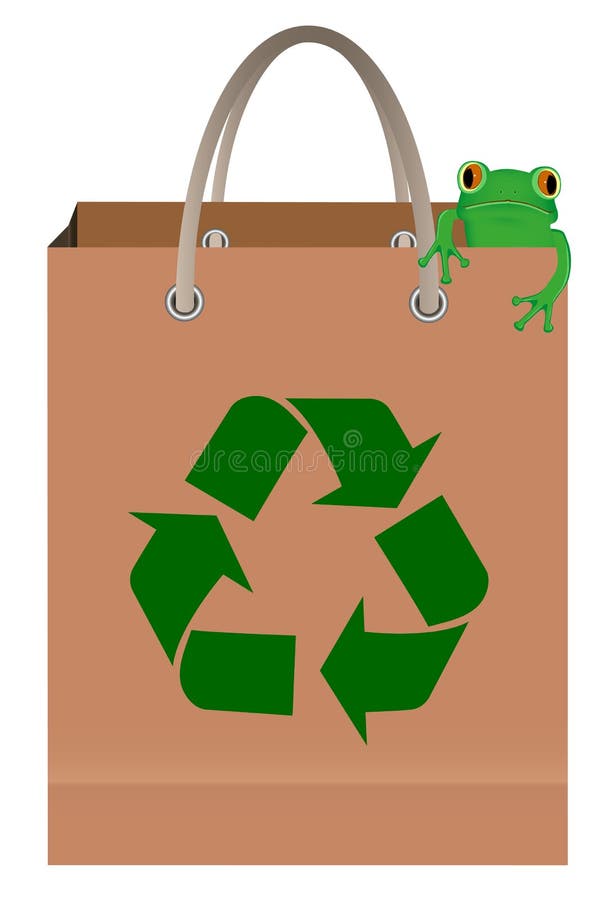 Frog Hugging Banner with Recycle Symbol Stock Vector - Illustration of ...