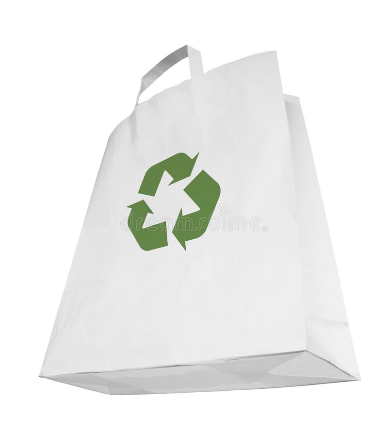 Brown Paper Bag with Recycling Symbol Stock Image - Image of consumer ...