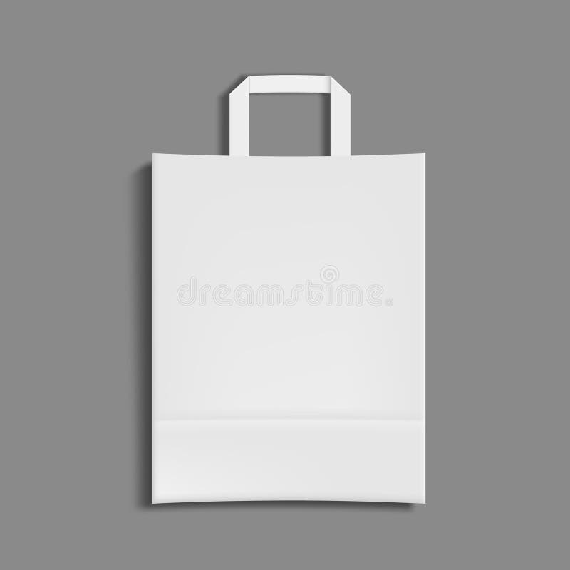 Paper Bag with Shadow on White Background Stock Vector - Illustration ...