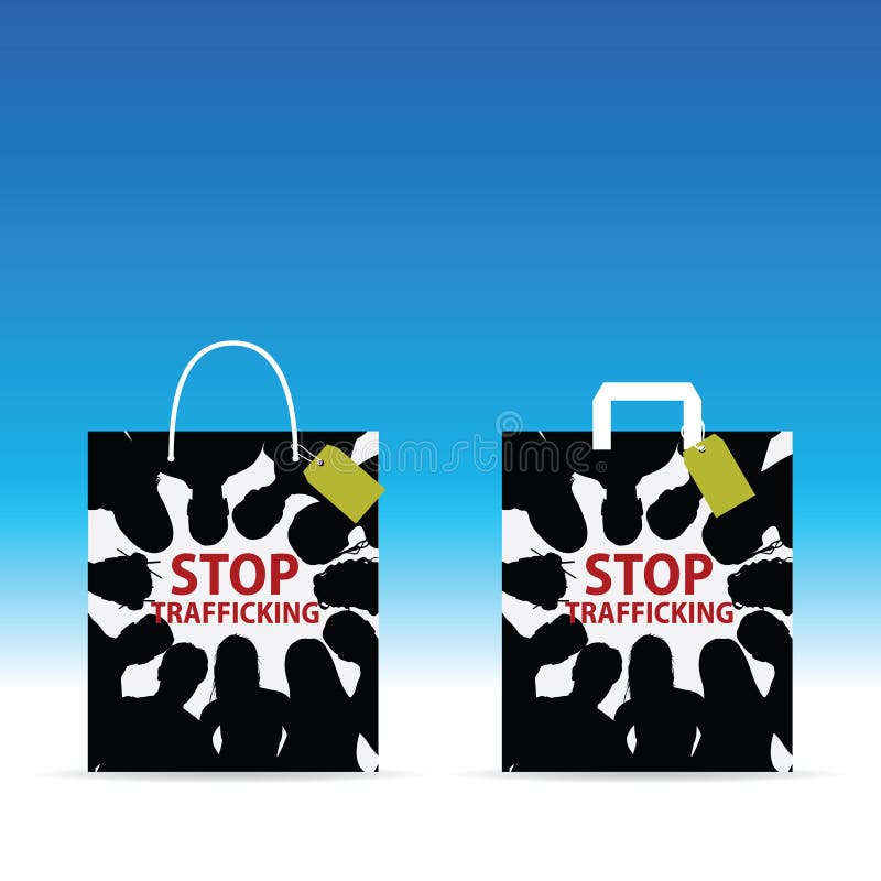 Paper Bag with Stop Trafficking Color on it Illustration Stock Vector ...