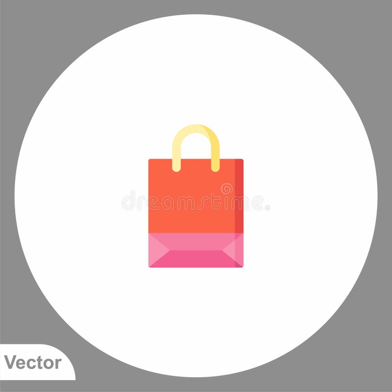 Paper Bag Vector Icon Sign Symbol Stock Vector - Illustration of handle ...