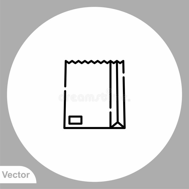 Paper Bag Vector Icon Sign Symbol Stock Vector - Illustration of ...