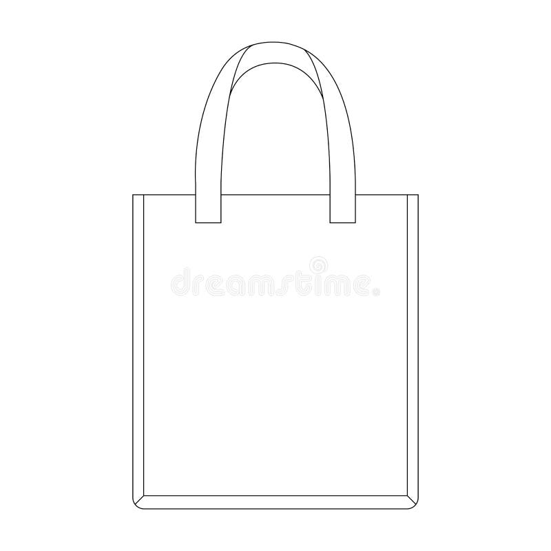 Paper Bag Vector Illustration Line Draw Front Stock Vector ...