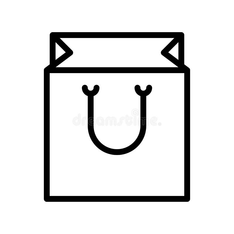 Paper Bag Icon, Outline Style Stock Vector - Illustration of paper ...