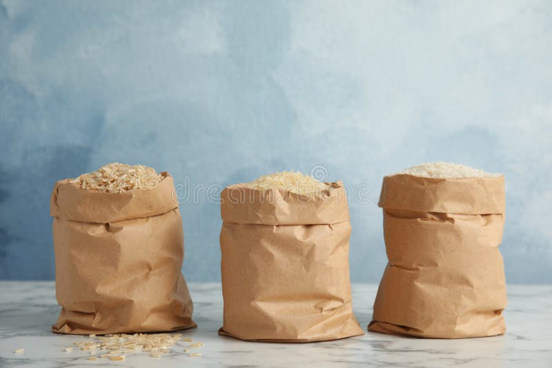 Set with Paper Bags on White Background. Banner Design Stock Photo ...