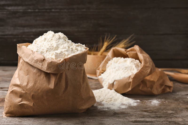 Paper bags with flour stock photo. Image of recipe, gastronomy - 112731522