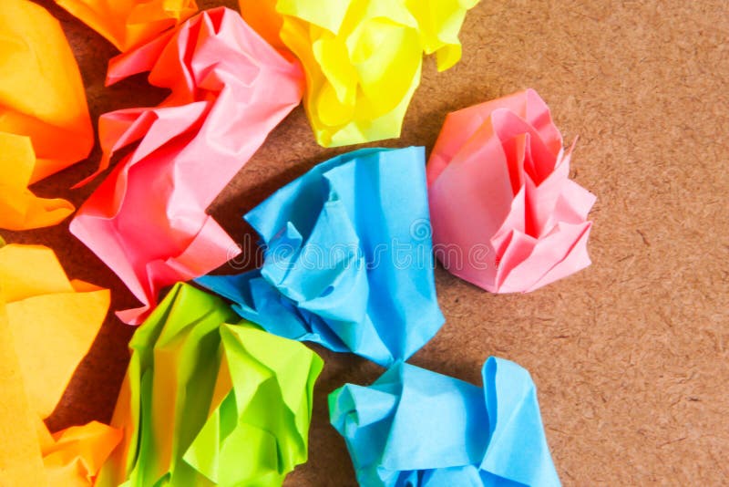 Paper Ball - Crumpled of Sticky Post it Note on Cr Stock Image - Image ...