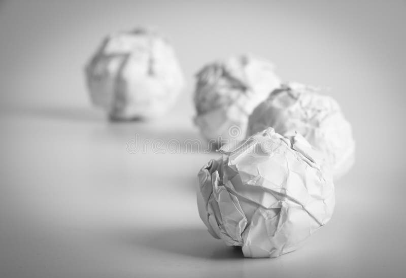 Paper Balls and Pencil Over Blank White Sheet - Creativity Crisis ...