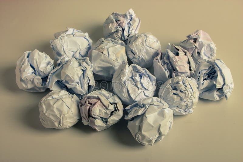 Paper Balls and Pencil Over Blank White Sheet - Creativity Crisis ...