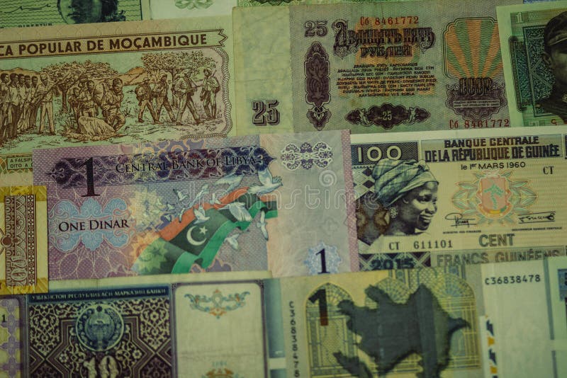 Paper Banknotes from Different Countries of the World Stock Image ...
