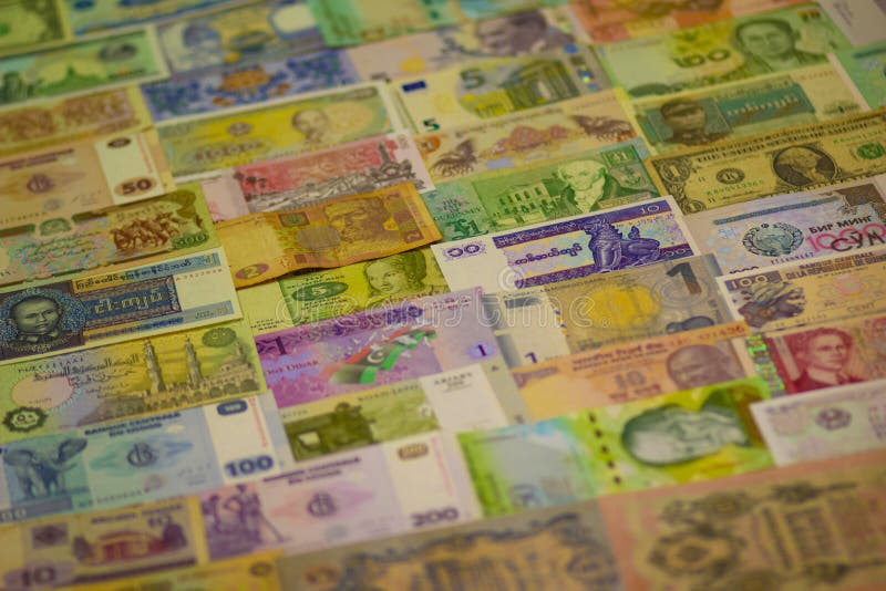 Paper Banknotes from Different Countries of the World Stock Image ...