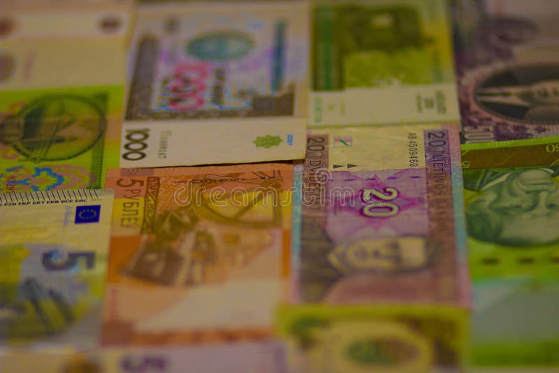 Paper Banknotes from Different Countries of the World Stock Image ...