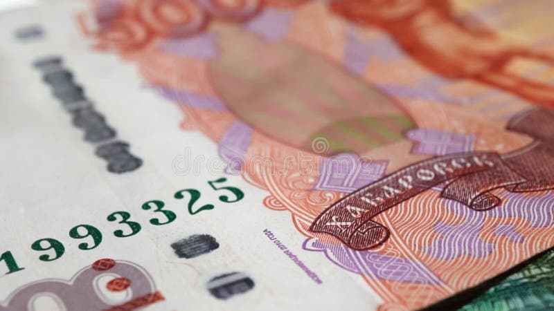 Paper Banknotes of Russian Rubles in a Stack Stock Video - Video of ...