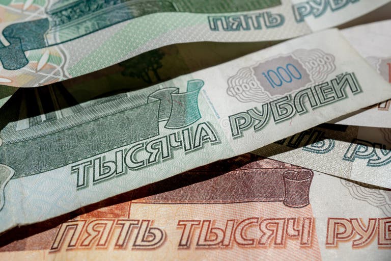 Paper Banknotes of Russian Rubles in a Stack Stock Image - Image of ...