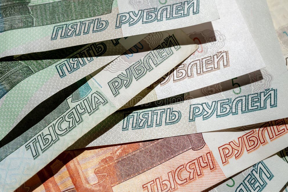 Paper Banknotes of Russian Rubles in a Stack Stock Image - Image of ...