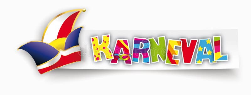 Paper Banner Jesters Cap Karneval White Stock Vector - Illustration of ...