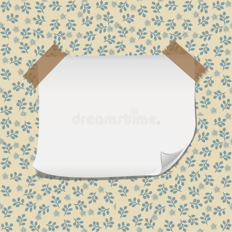 Paper Banner on Pattern with Transparent Tape Stock Vector ...