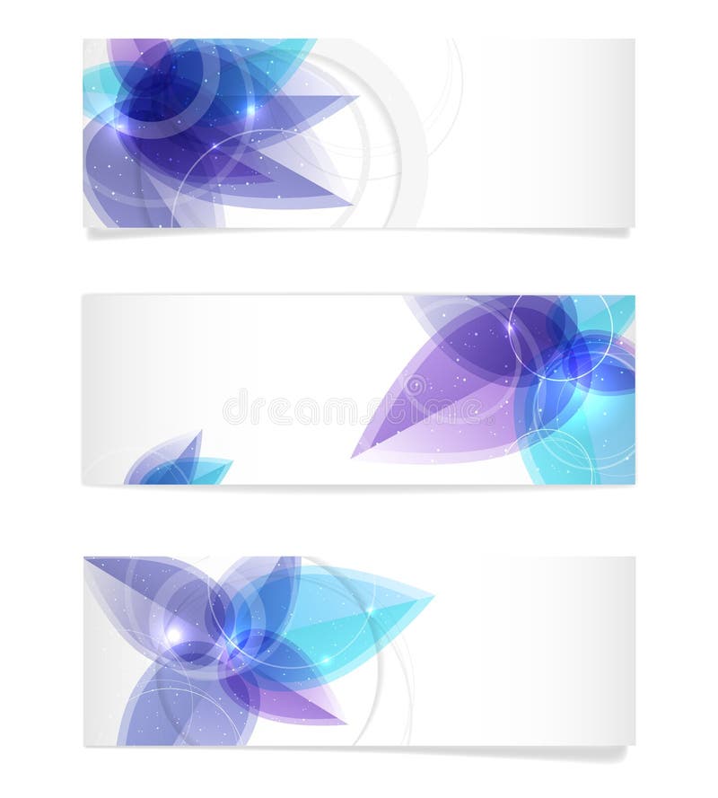 Paper Banners with Abstract Shiny Motive and Copy Space Stock Vector ...