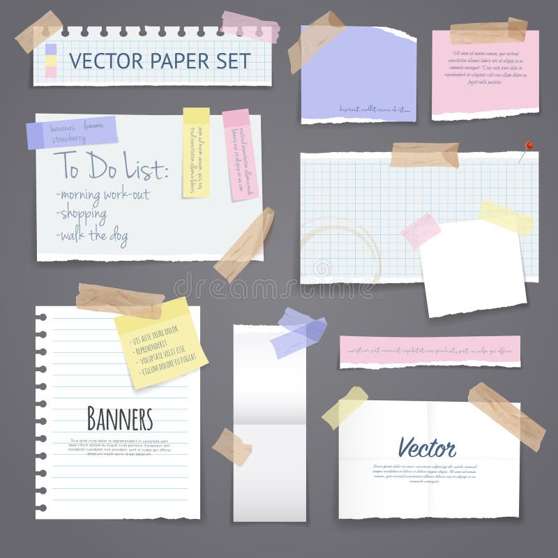 Sticky Notes Set stock vector. Illustration of notice - 92447343