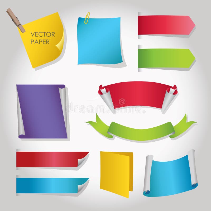 Paper Banners. Vector Illustration Decorative Design Stock Vector ...