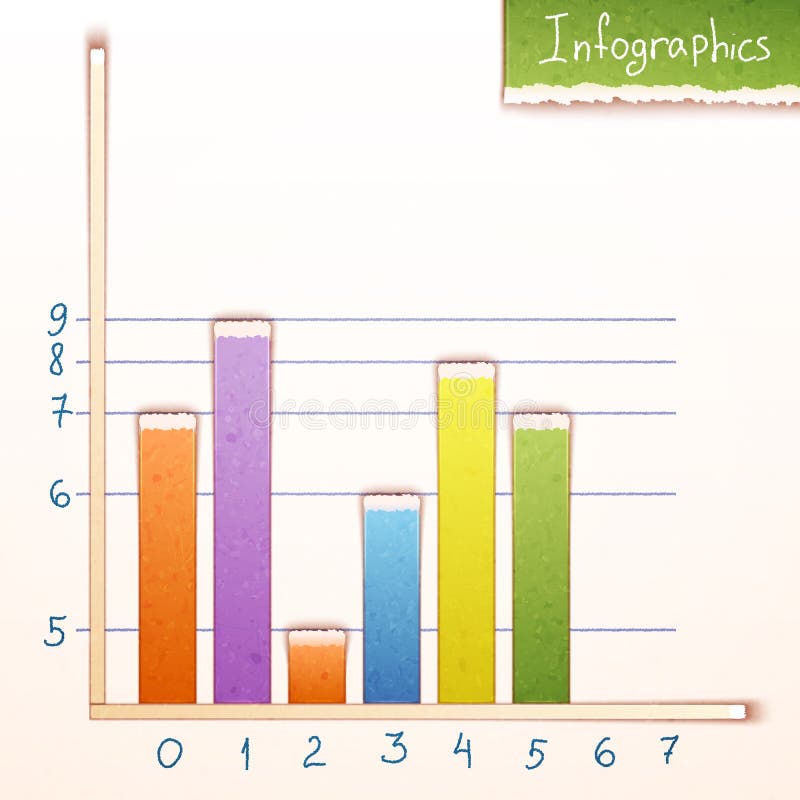 Paper Bar Chart, Graph Infographics Elements. Stock Illustration ...