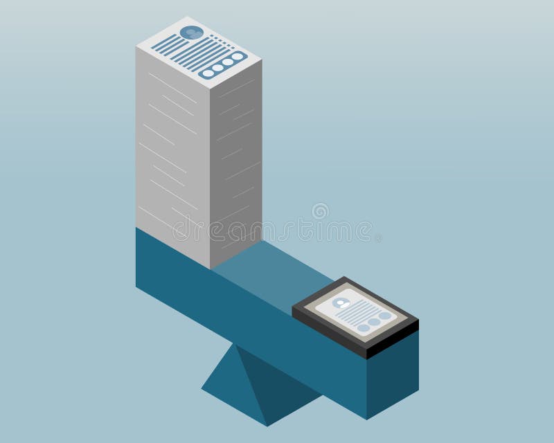 Paper-based and Paperless Work Vector Stock Vector - Illustration of ...