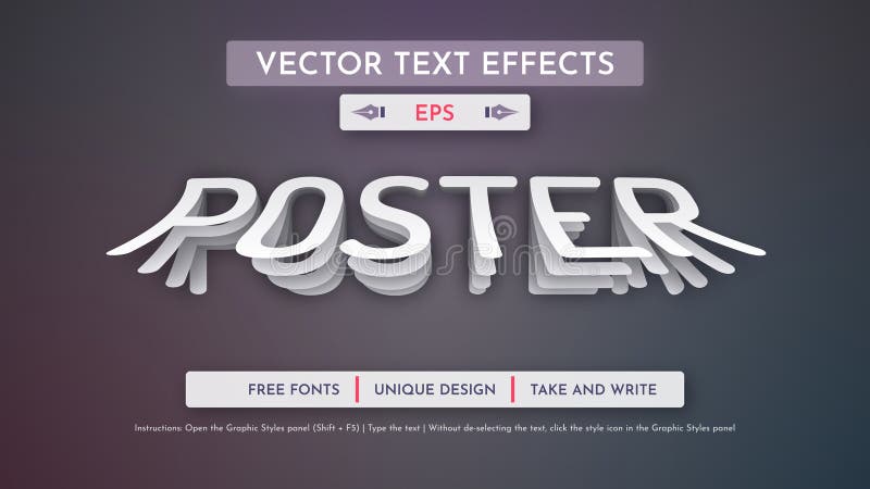 Paper Bend - Editable Text Effect, Font Style Stock Vector ...