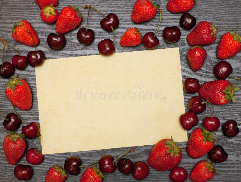 Paper and berries stock photo. Image of berry, antique - 54997214