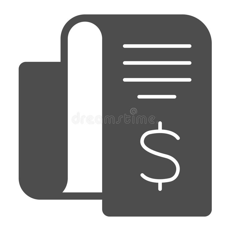 Paper Bill with Dollar Solid Icon, Exhibition Concept. Vector Graphics ...