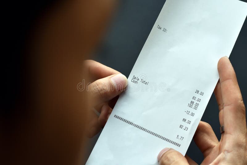 A Paper Bill in Human Hand with Copy Space. Stock Photo - Image of ...