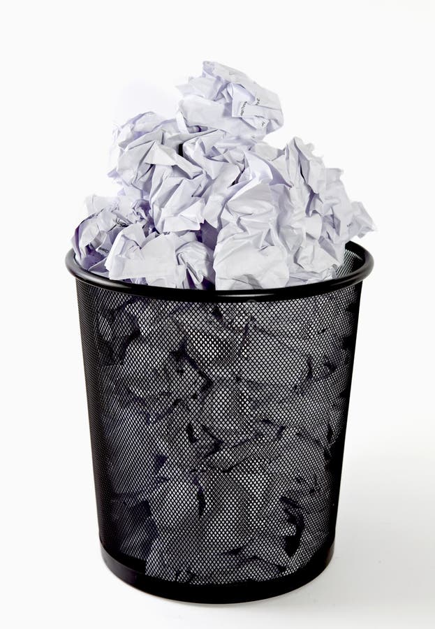 Hand Dropping Paper into Wastepaper Bin Stock Image - Image of human ...