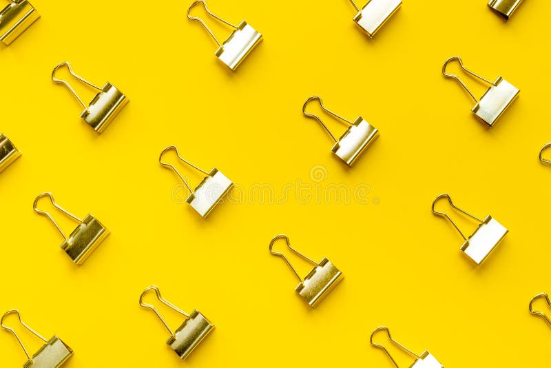 Paper Binder Clips Pattern, Copy Space. Office Supplies Background ...