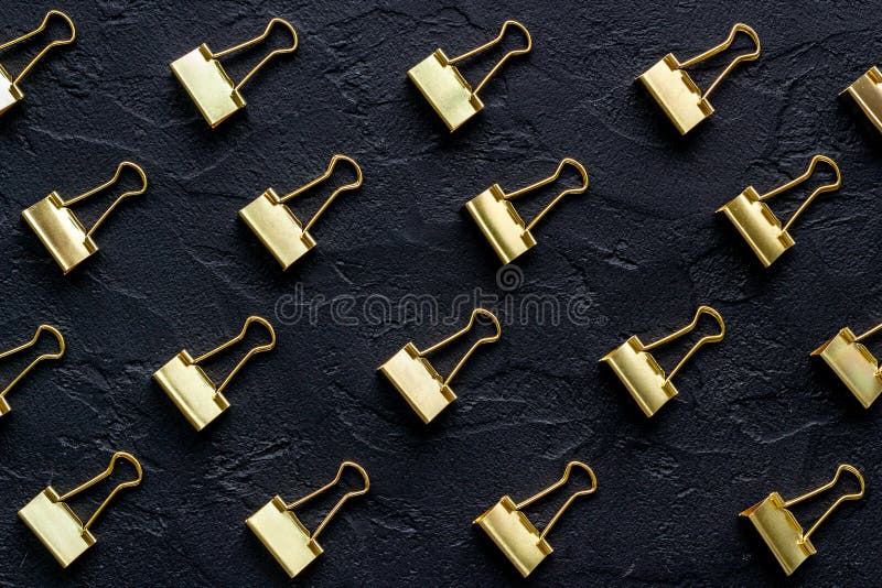 Paper Binder Clips Pattern, Copy Space. Office Supplies Background ...