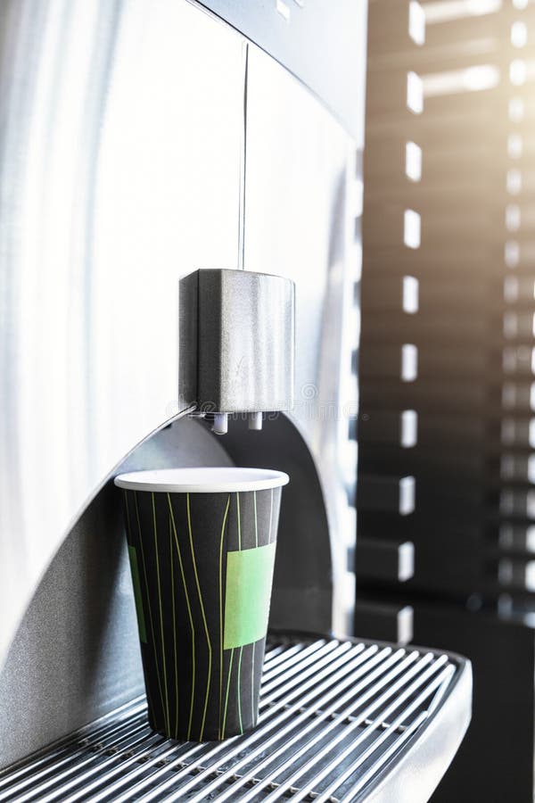 Paper Bio Cup Stands on Automatic Coffee Machine Stock Image - Image of ...