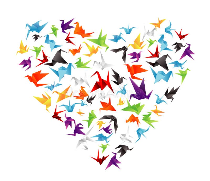 Bird with a heart stock vector. Illustration of label - 10551776