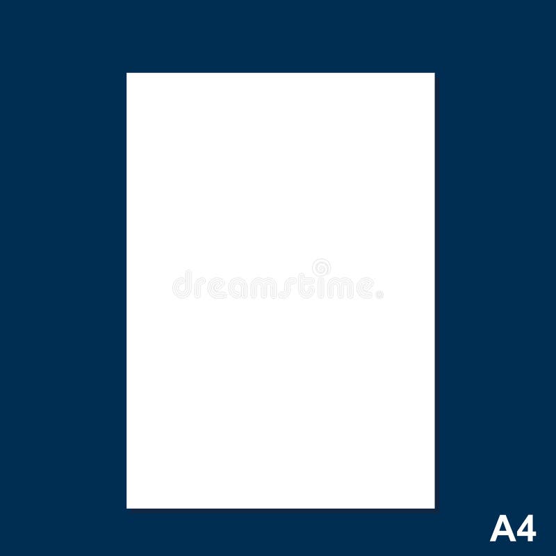 A4 Paper Blank Notebook Template with Blue Border Stock Vector ...