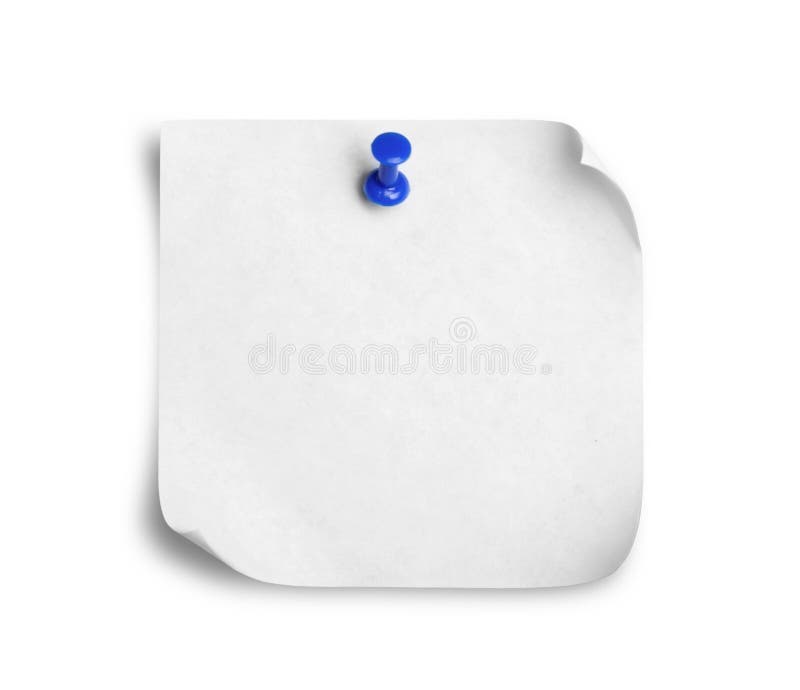 Blank Note with Pin stock image. Image of page, empty - 113579731