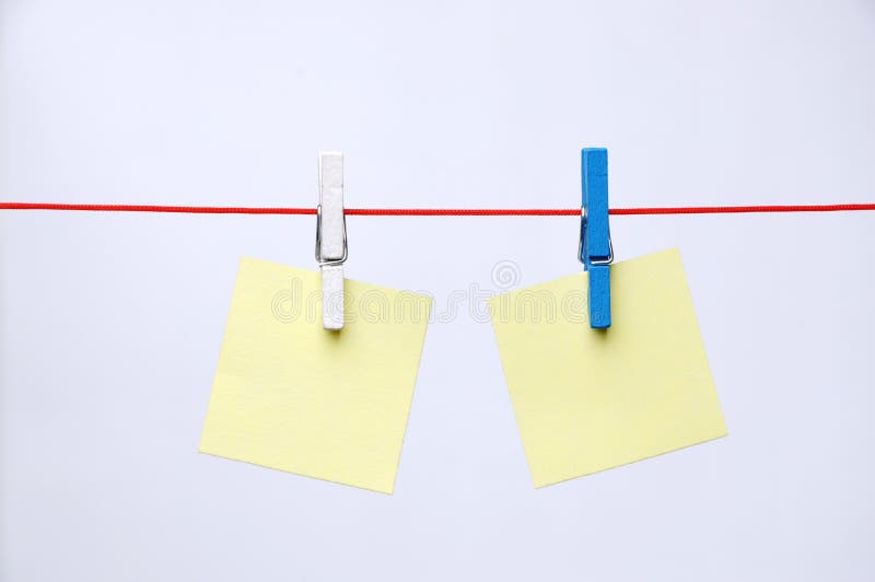 Paper Clips On A Rope With A Note Picture. Image: 14015859