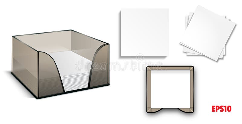 Note Block Plastic Holder Mockup Stock Illustrations – 14 Note Block ...