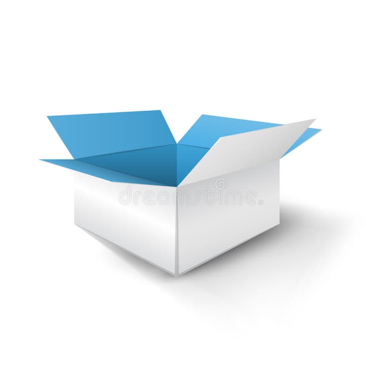Paper Blue Box with Shadow. Stock Vector - Illustration of paper, cube ...