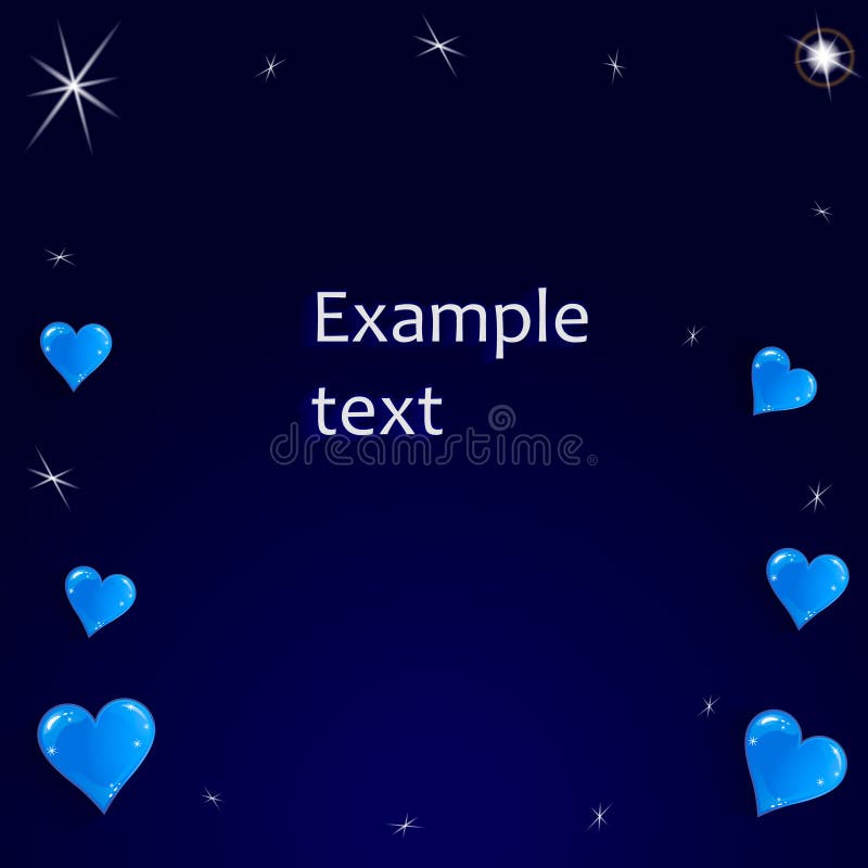 Paper Blue Heart Banner with Drop Shadows on Blue Background. Vector ...