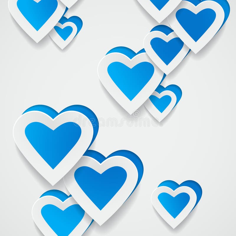 Paper Blue Hearts Background Stock Vector - Illustration of blue ...