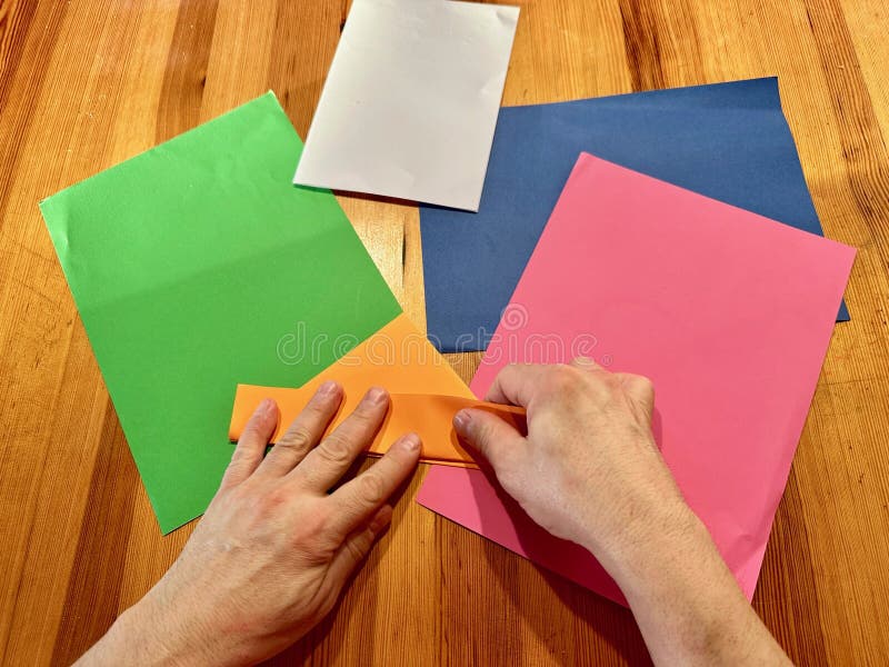 Paper Boat, Arigami Boat Made by Hand from Colored Paper Stock ...