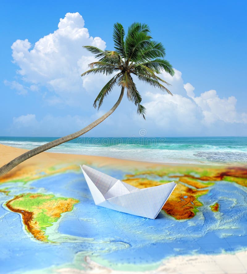 Paper Boat World Map Globe Background Stock Photos - Free & Royalty ...