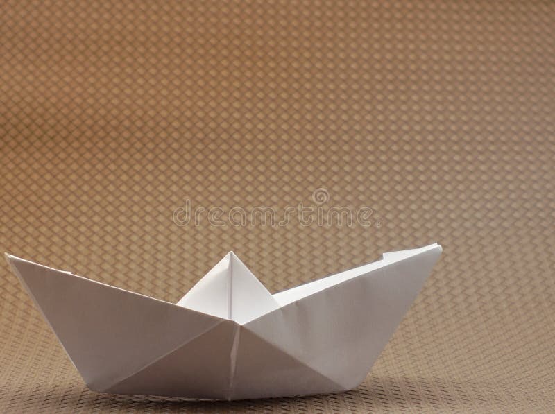 Paper Boat in Brown Background. Origami Concept Stock Photo - Image of ...