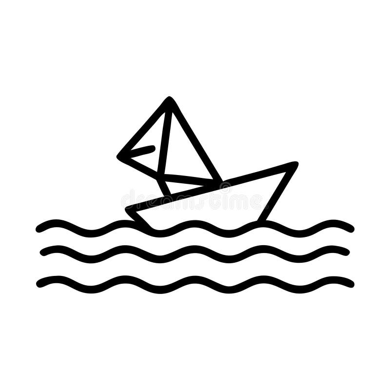 Paper Boat and Comet Crash Silhouette Vector and Unique Water Art Stock ...