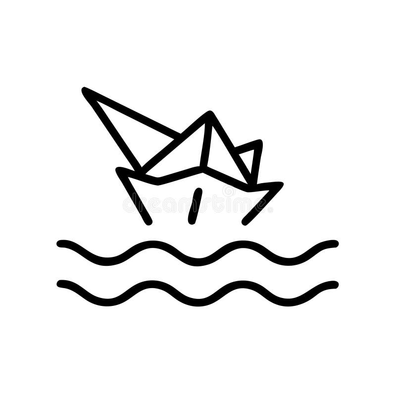 Paper Boat and Comet Crash Silhouette Vector and Unique Water Art Stock ...