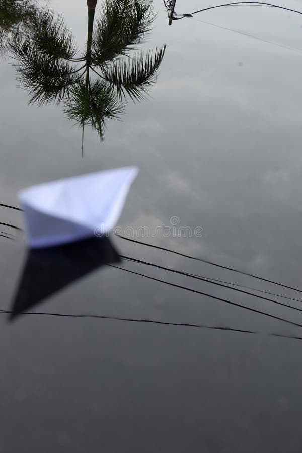 Paper Boat Concept from Top View Stock Photo - Image of childhood ...